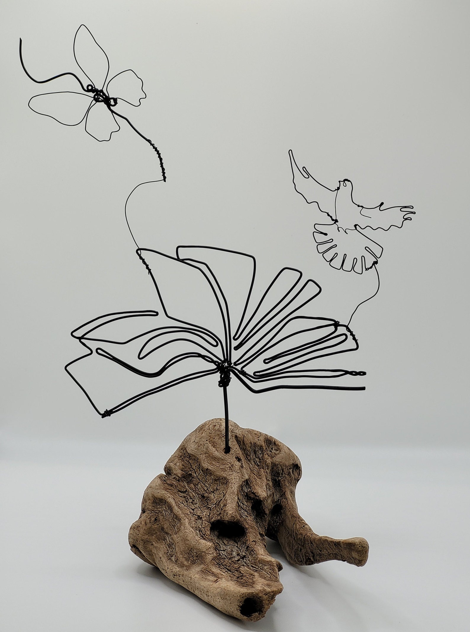 Bringing Books to Life, Book Figure Made of Wire, Book, Handcraft, Wood ...