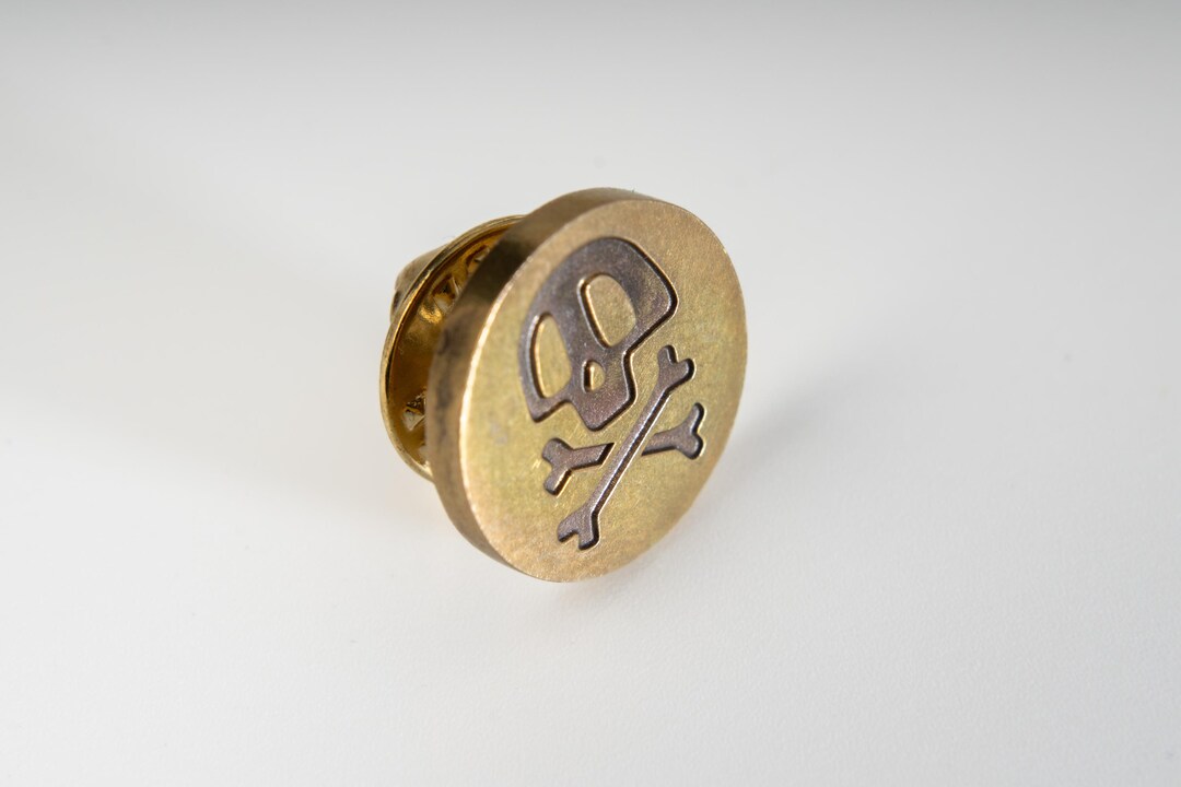 Skull & Cross Bones Pin • Brass • Button Pin • Suit Accessory ...