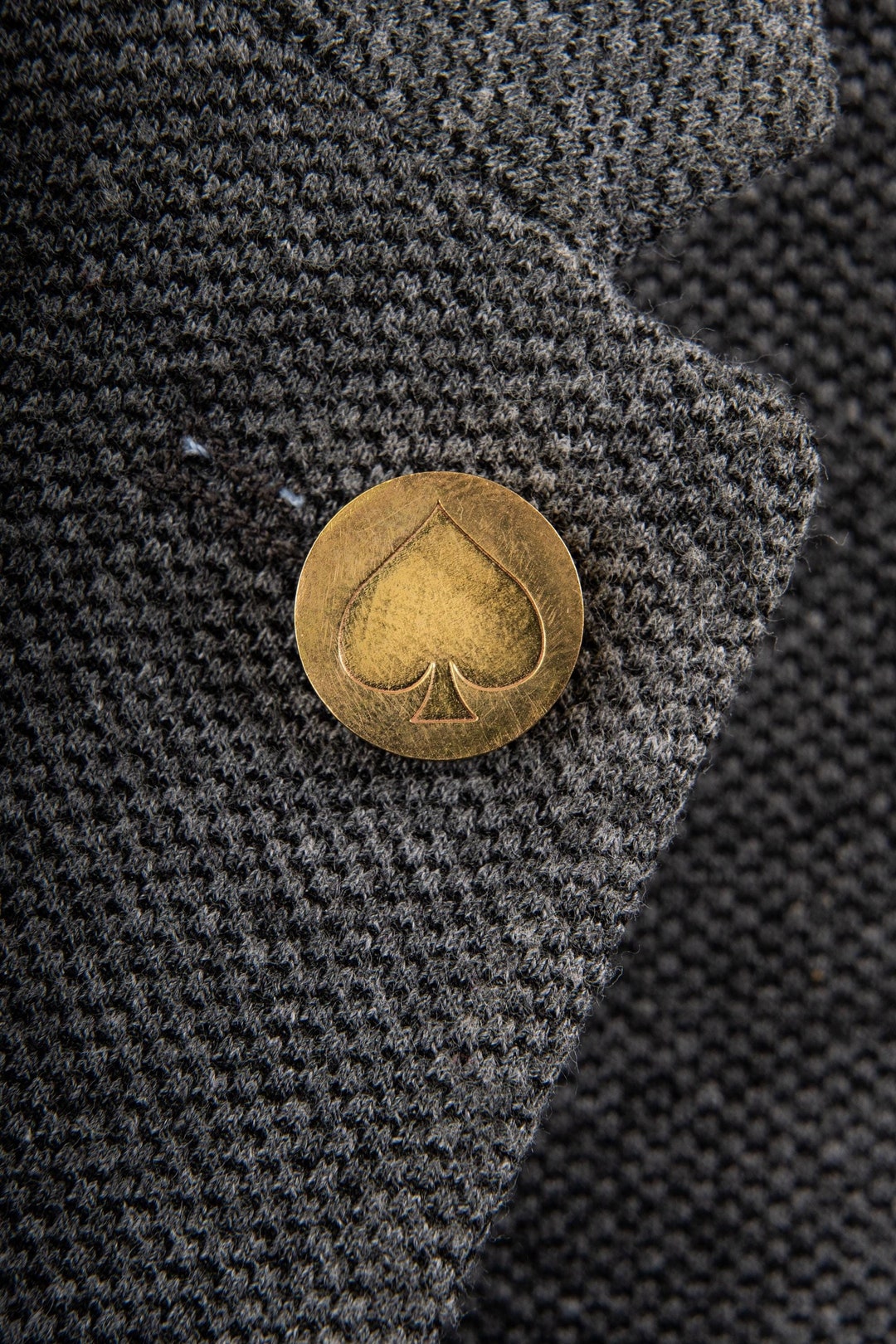 Ace of Spades Pin • Brass • Button Pin • Suit Accessory • Handcrafted ...