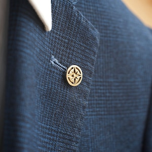 Brass Compass Lapel Pin - Handcrafted Suit Accessory - Etsy