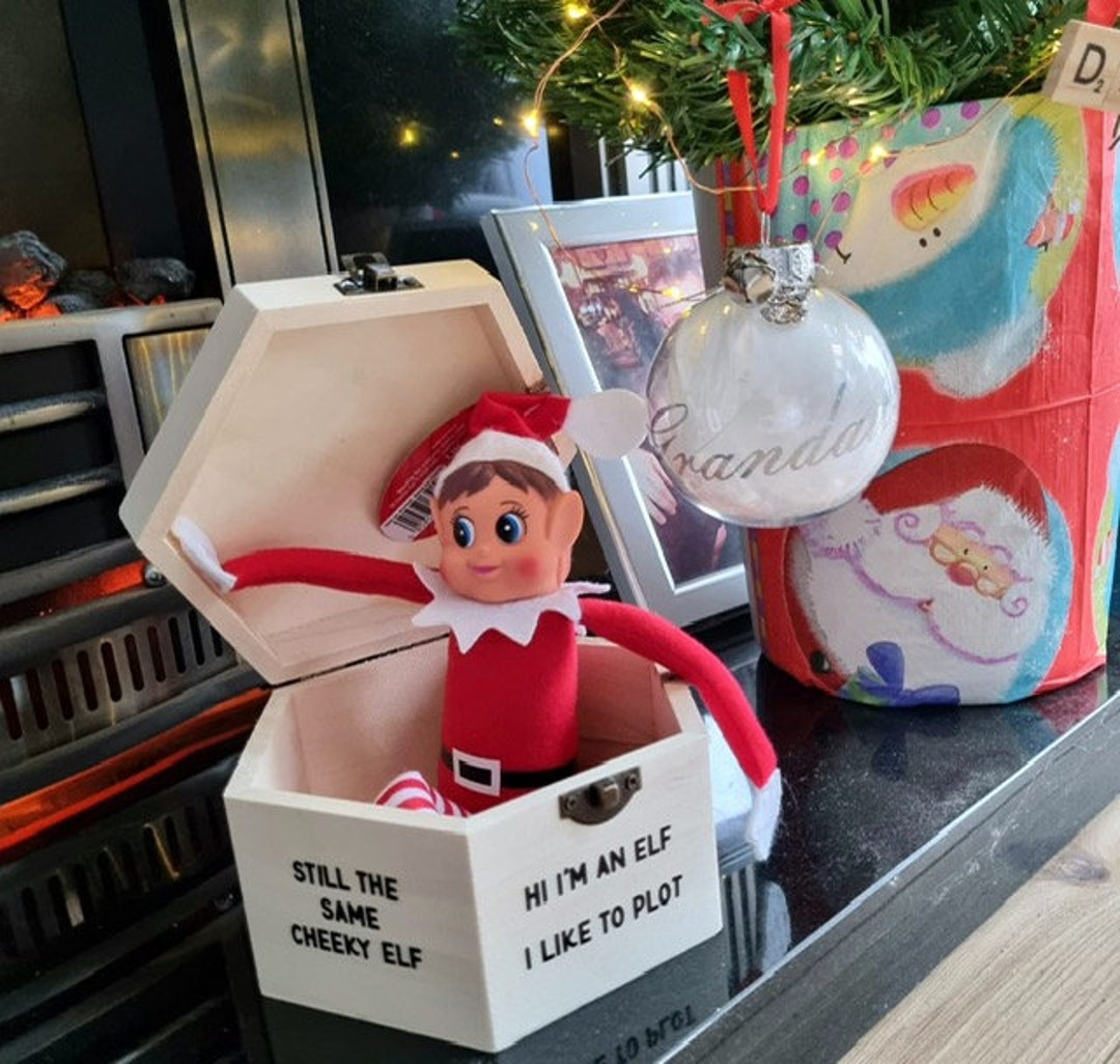 Elf in a Box Elf on a Shelf Naughty Elf Personalised Elf - Etsy