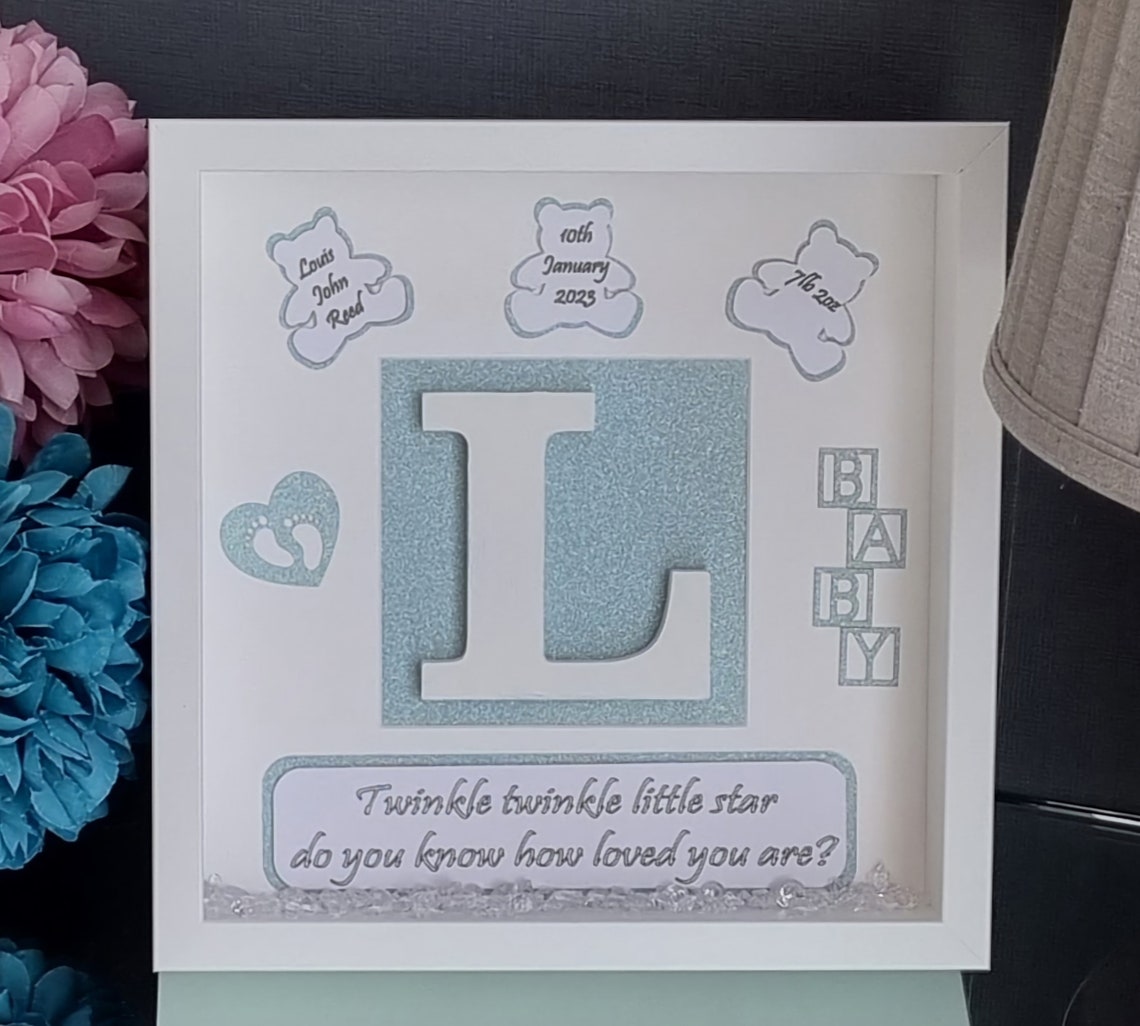 New Baby Shadow Box, New Baby Gift, Shadow Box for Newborn, Newborn ...