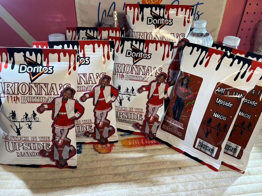 Upside Down Inspired 3D Chip Bags; Strange Sleepover Emergency Kit ...
