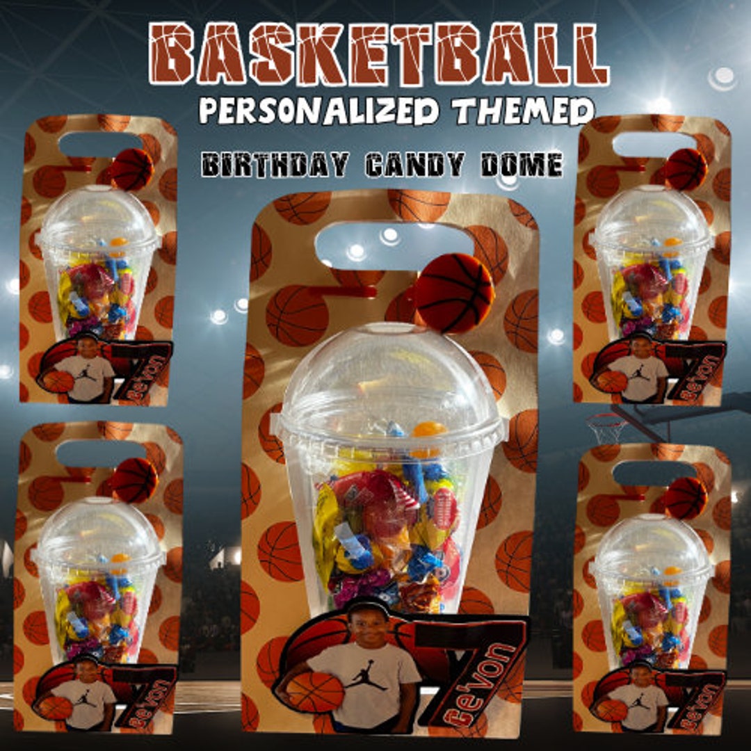 Basketball Personalized Dome Cup Party Favor; Sports Theme Dome Holder ...