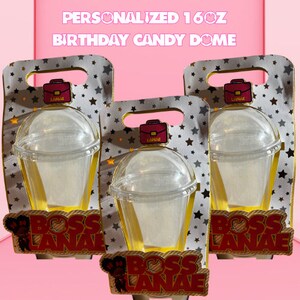Personalized Dome Cup Party Favor; Boss Boy Candy Dome Holder; Boss ...