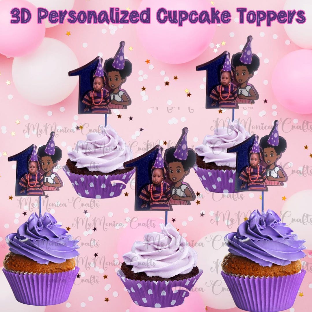 Cupcake Toppers; Photo Cupacke Toppers; Birthday Party Decorations ...