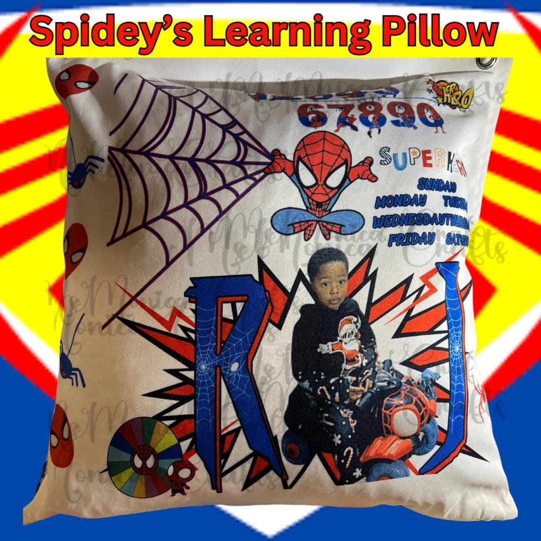 Personalized Cartoon Learning Pillow; Custom Educational Gift for Kids ...