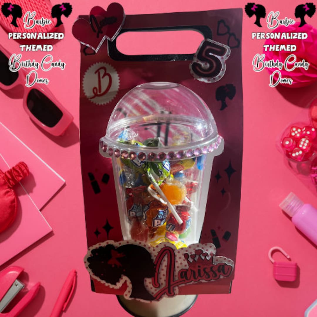 Barb Personalized Dome Cup Party Favor; Doll Theme Dome Holder; Doll ...