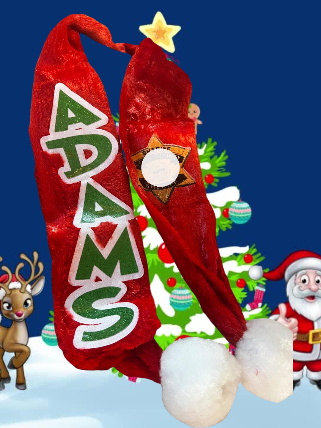 Personalized Santa Scarf; Holiday Accessory; Christmas Party Attire ...