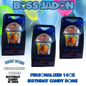 Personalized Dome Cup Party Favor; Boss Boy Candy Dome Holder; Boss ...