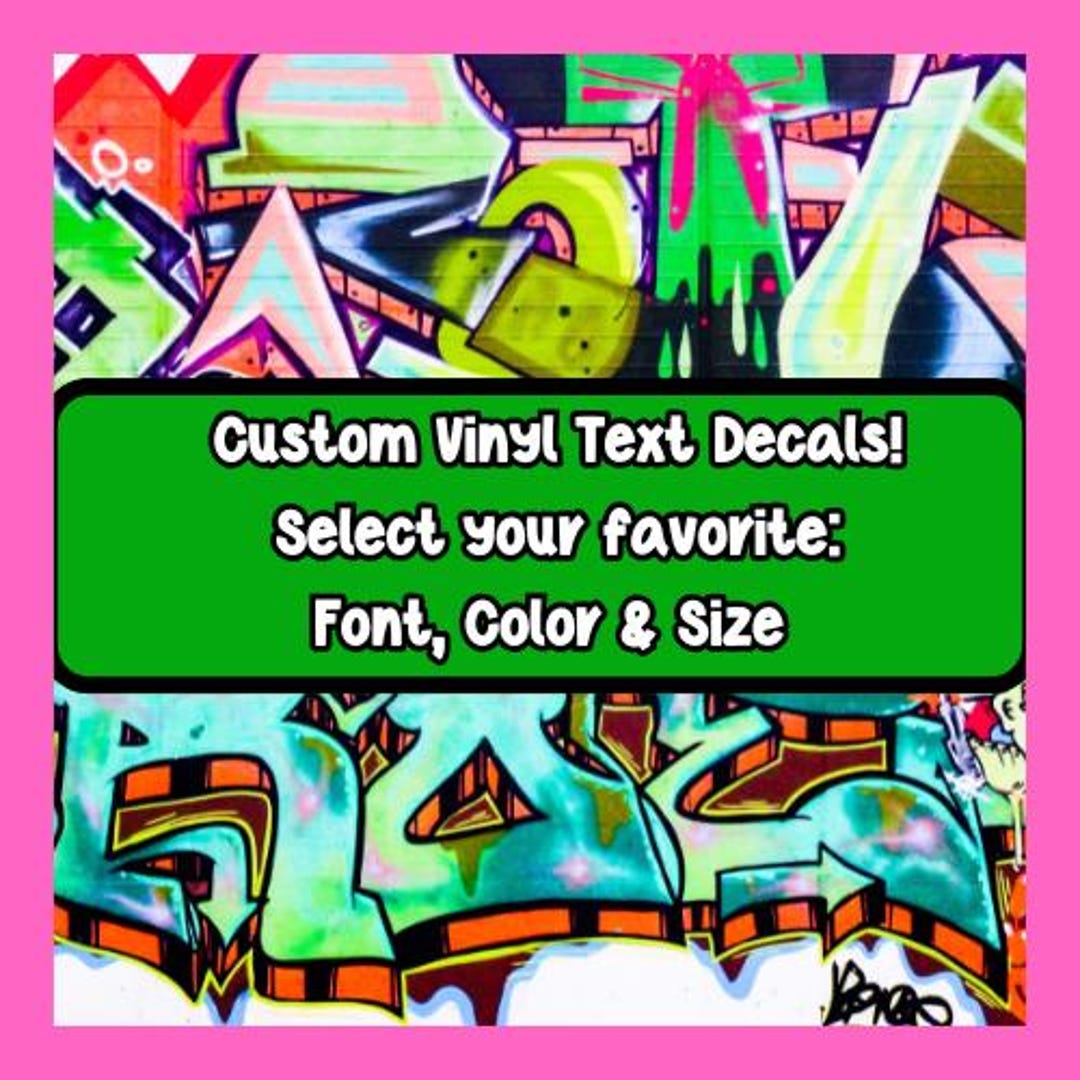 Custom Text Vinyl Decal; Name Vinyl Decal; Personalized Decal; Tumbler ...