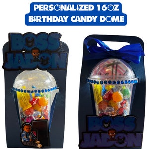 Personalized Dome Cup Party Favor; Boss Boy Candy Dome Holder; Boss ...