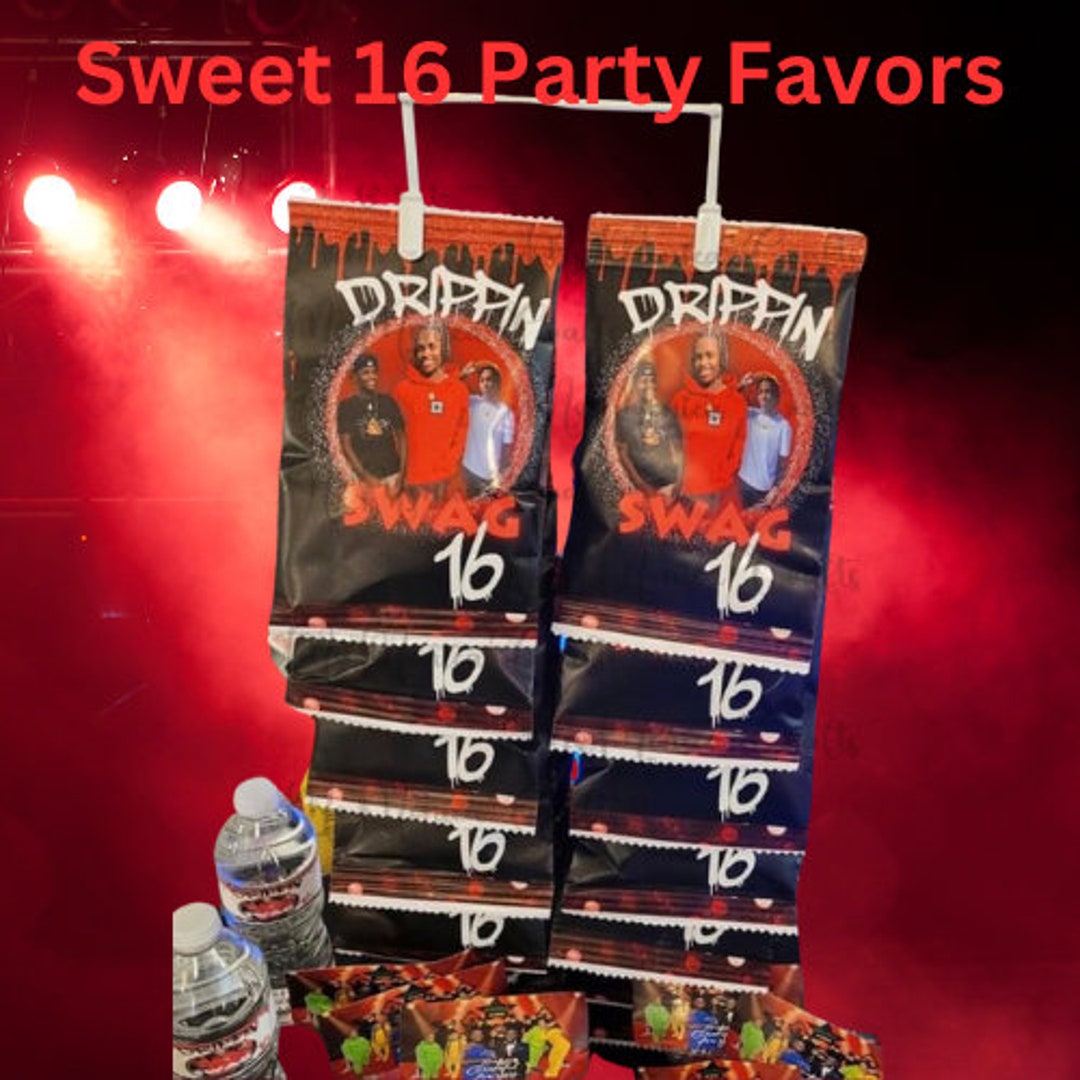 Sweet 16 Party Favors; Senior Prom Chip Bags ; 16th Birthday Chip Bags ...
