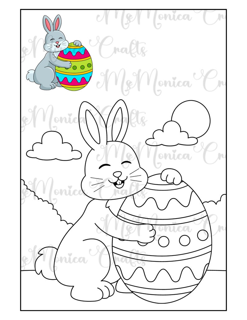 Easter Egg Printable Coloring 11 Page Easter Bunny Coloring Spring ...
