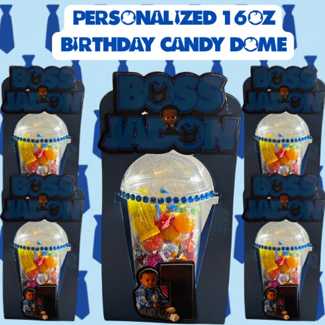 Personalized Dome Cup Party Favor; Boss Boy Candy Dome Holder; Boss ...