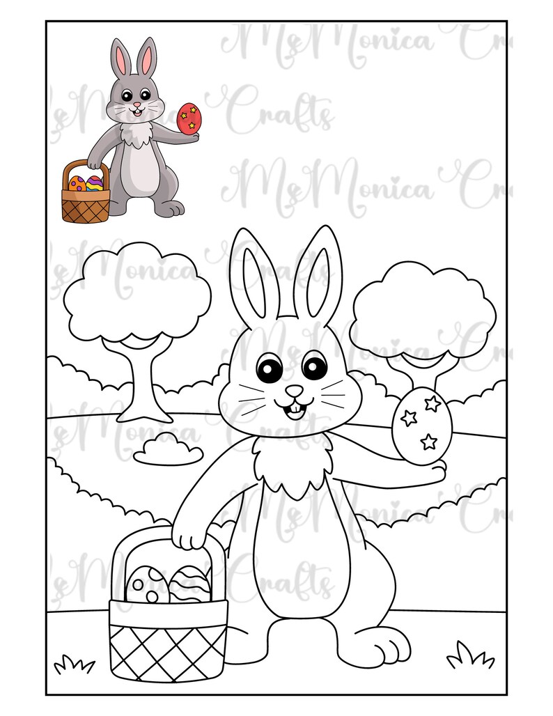 Easter Egg Printable Coloring 11 Page; Easter Bunny Coloring; Spring ...