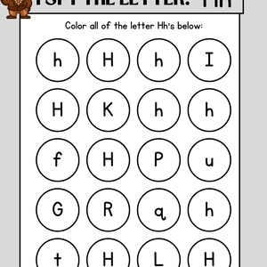 Kindergarten I Spy Worksheet: Alphabet Learning (PDF File) - Etsy