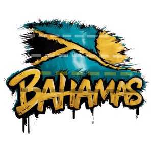 Bahamas Dripping Graffiti Flag PNG *digital Download Only* No Physical ...