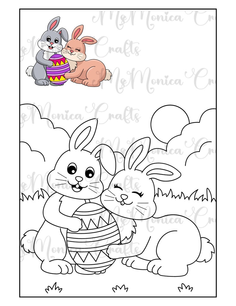 Easter Egg Printable Coloring 11 Page Easter Bunny Coloring Spring ...