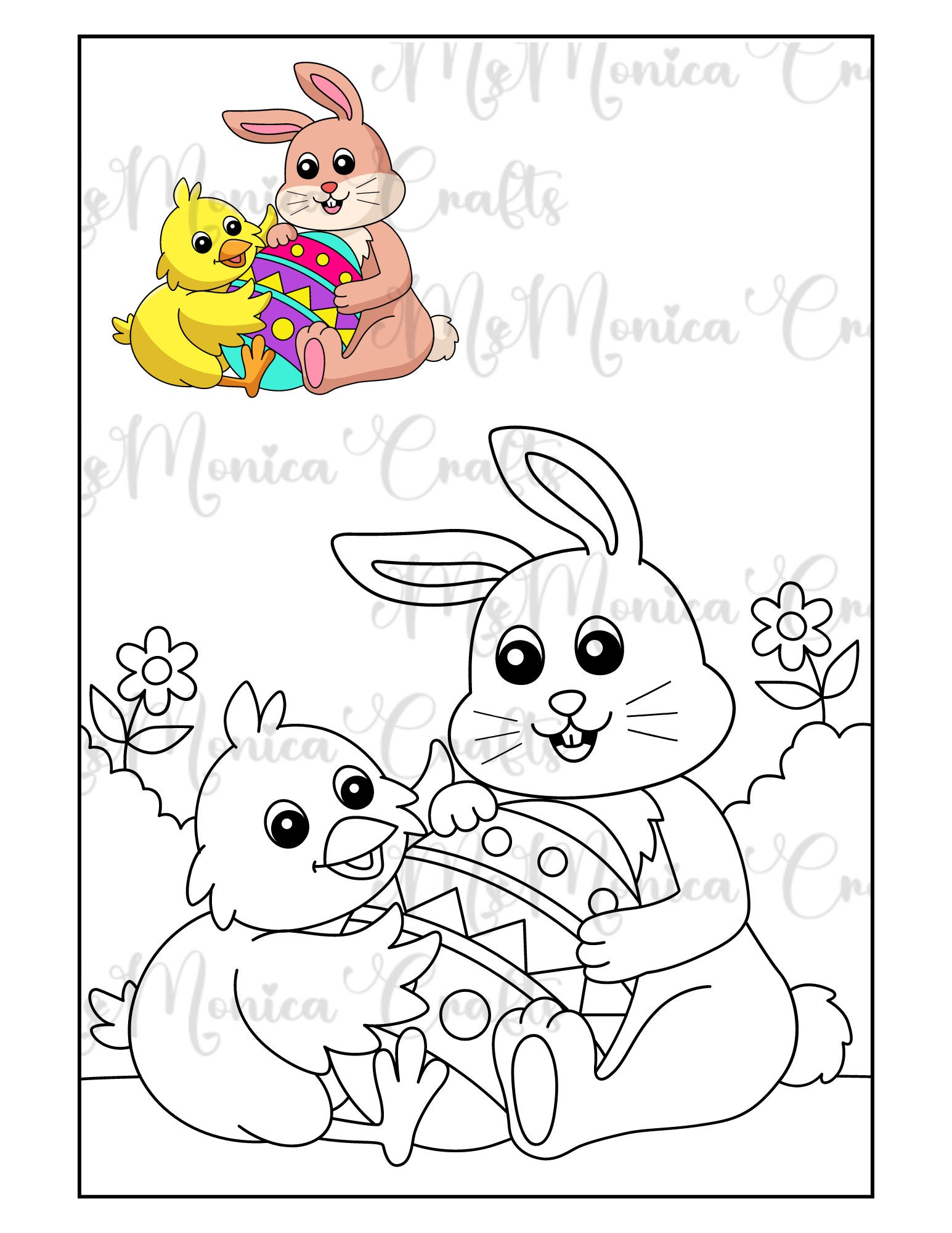 Easter Egg Printable Coloring 11 Page Easter Bunny Coloring Spring ...