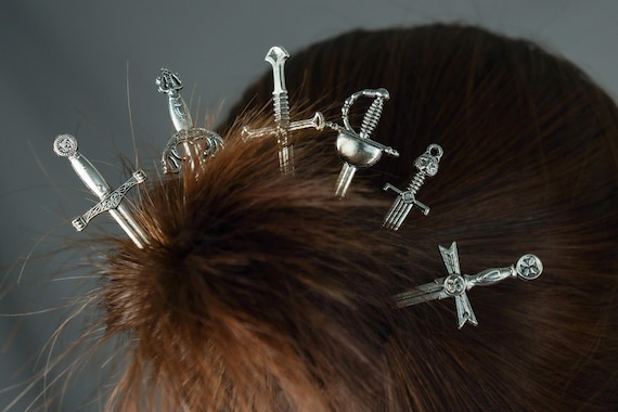 Handmade REVERSIBLE Warrior Sword Hair Stick Sword Hair Pin - Etsy ...