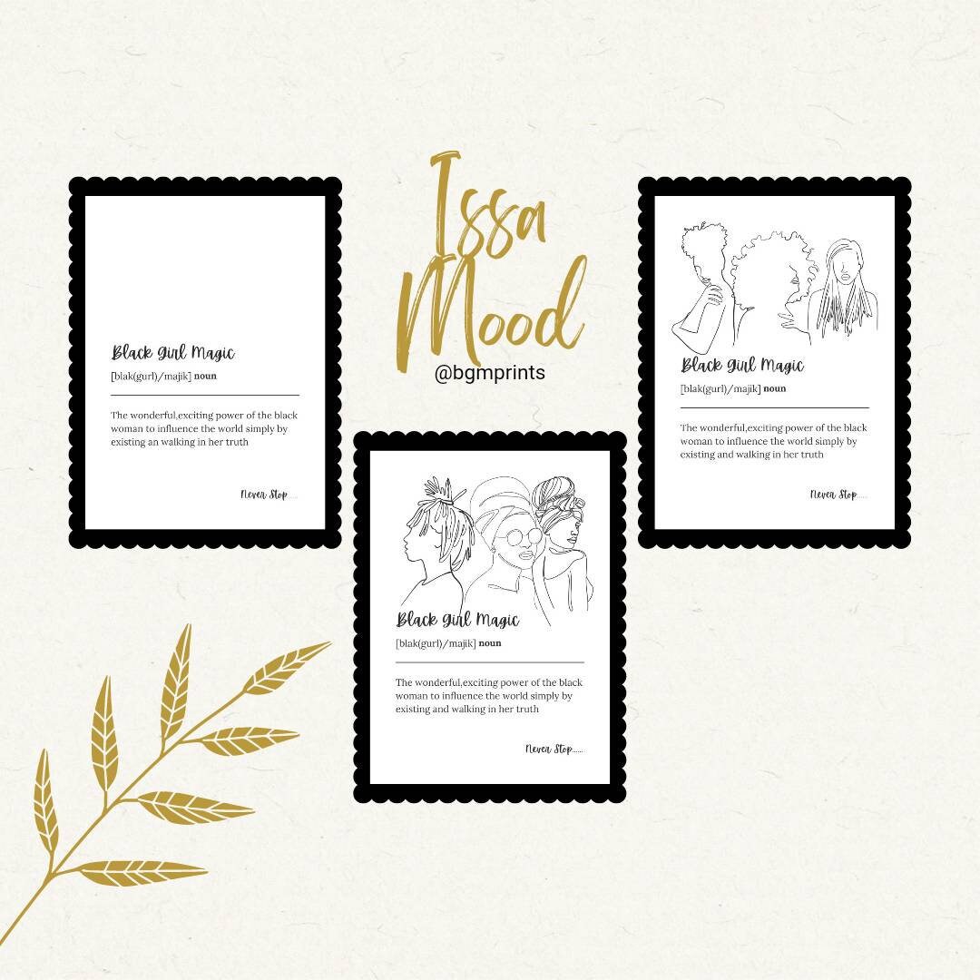 Black Girl Magic Definition Wall Art Set - Etsy