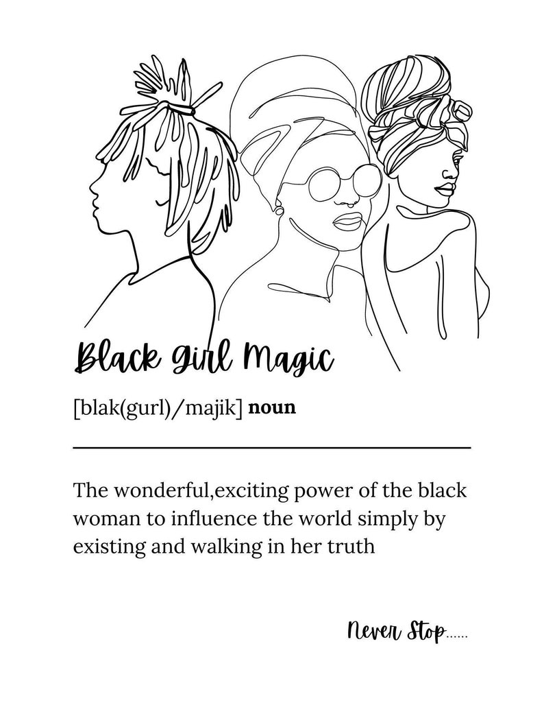 Black Girl Magic Definition Wall Art Set - Etsy