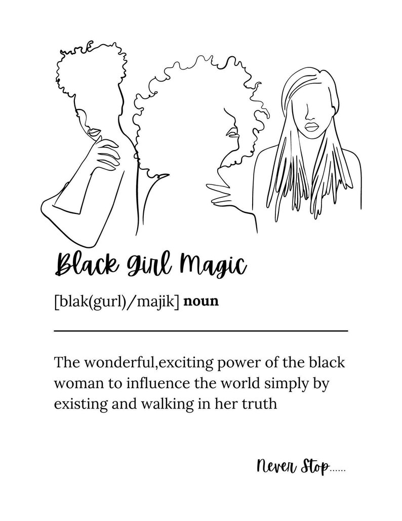 Black Girl Magic Definition Wall Art Set - Etsy