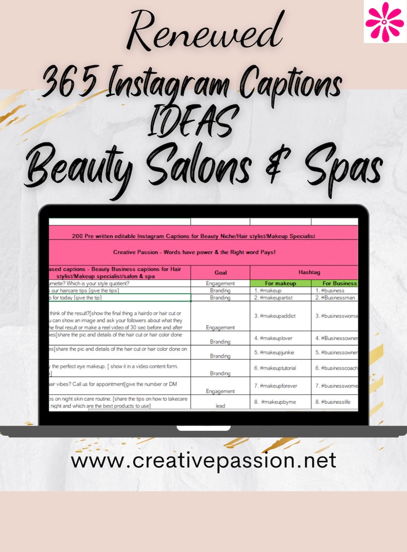 Renewed 365 Instagram Captions Ideas - for Beauty Salons & Spa Business ...