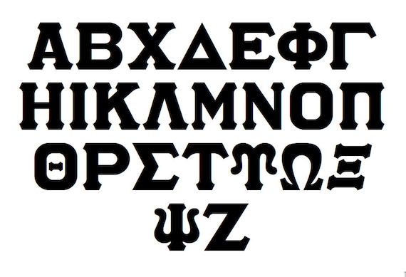 Collegiate Greek Letter Font
