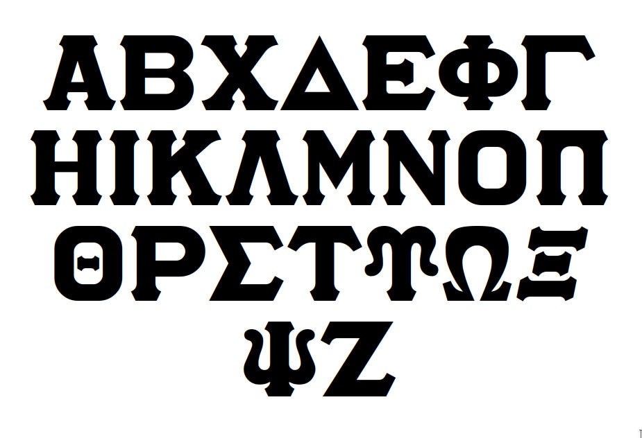 Mega Greek Font TTF US College Mega Greek Alphabet Font (Instant ...