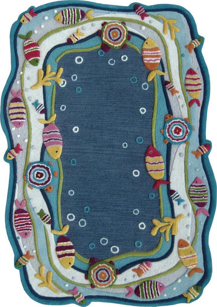 Aquarium Rugs Handtufted Beautiful Color 100% Wool Use for Kids Room ...
