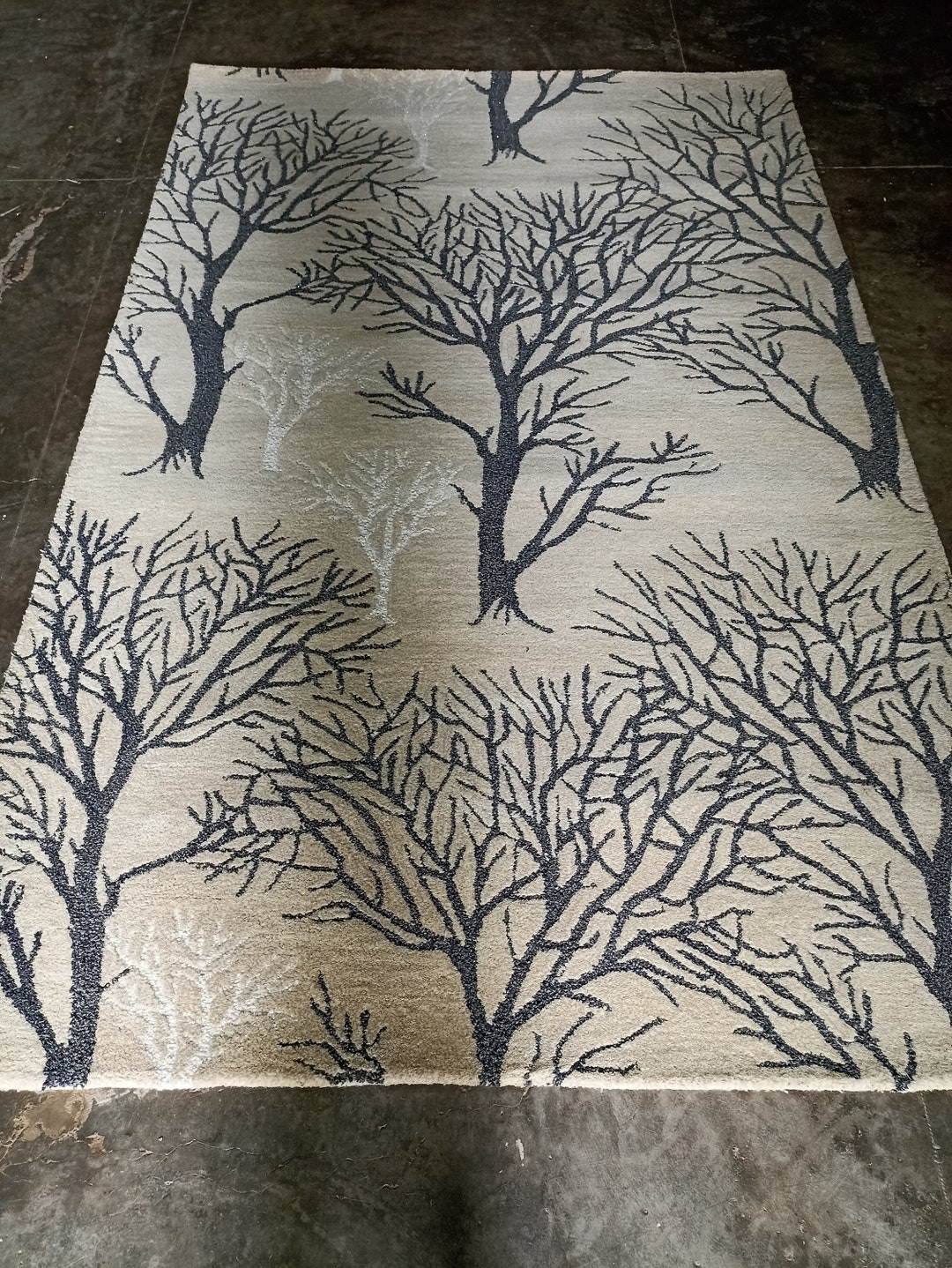 New Tree Plan Design Jardin Navy Hand-tufted Rug Cassia Rug - Etsy