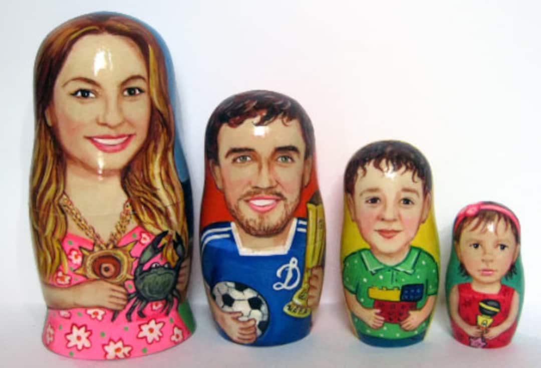 Custom Nesting Doll 4-pieces, Portrait Nesting Doll,personalized ...