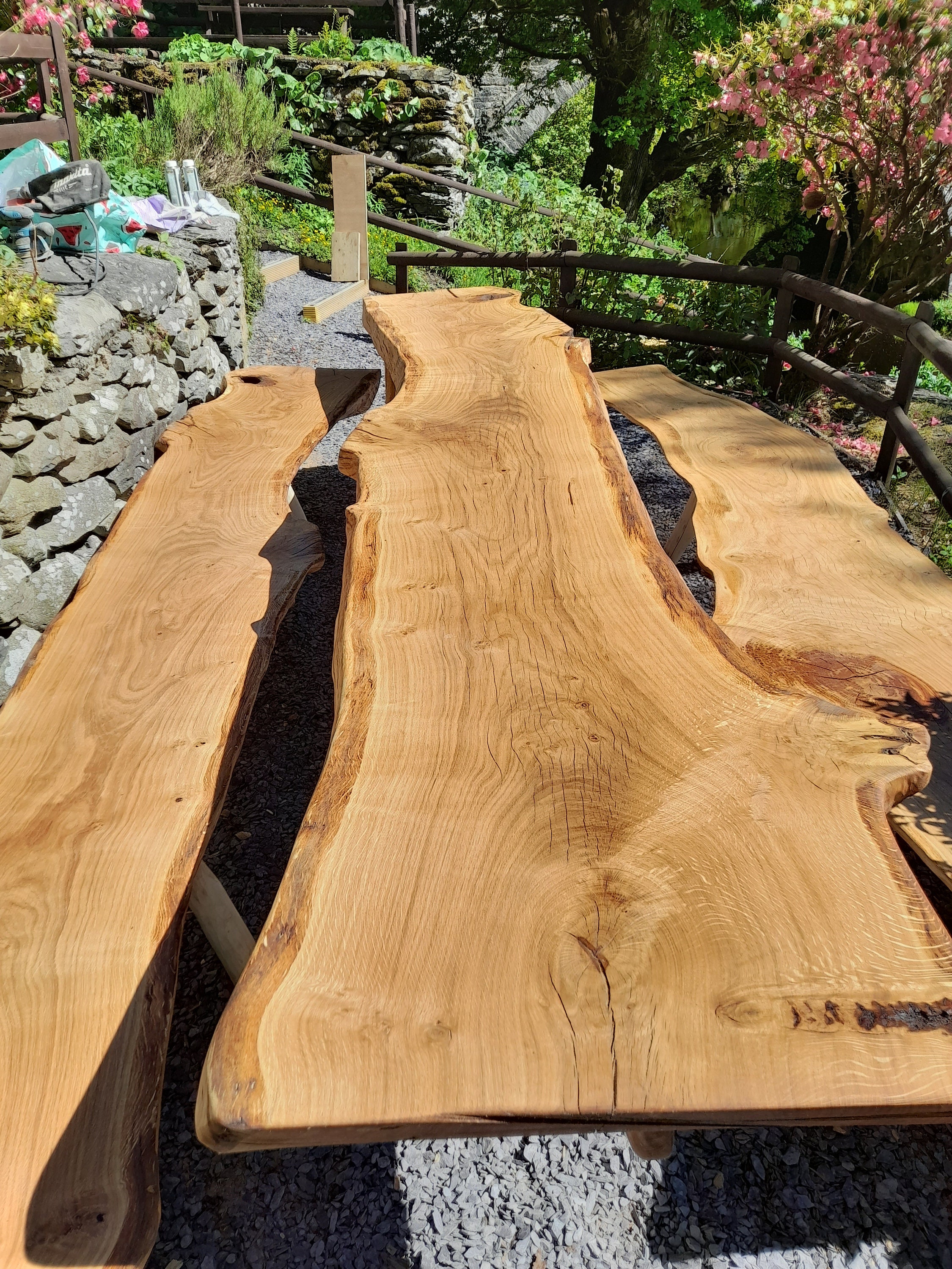 Oak Slab Pub Bench - Etsy