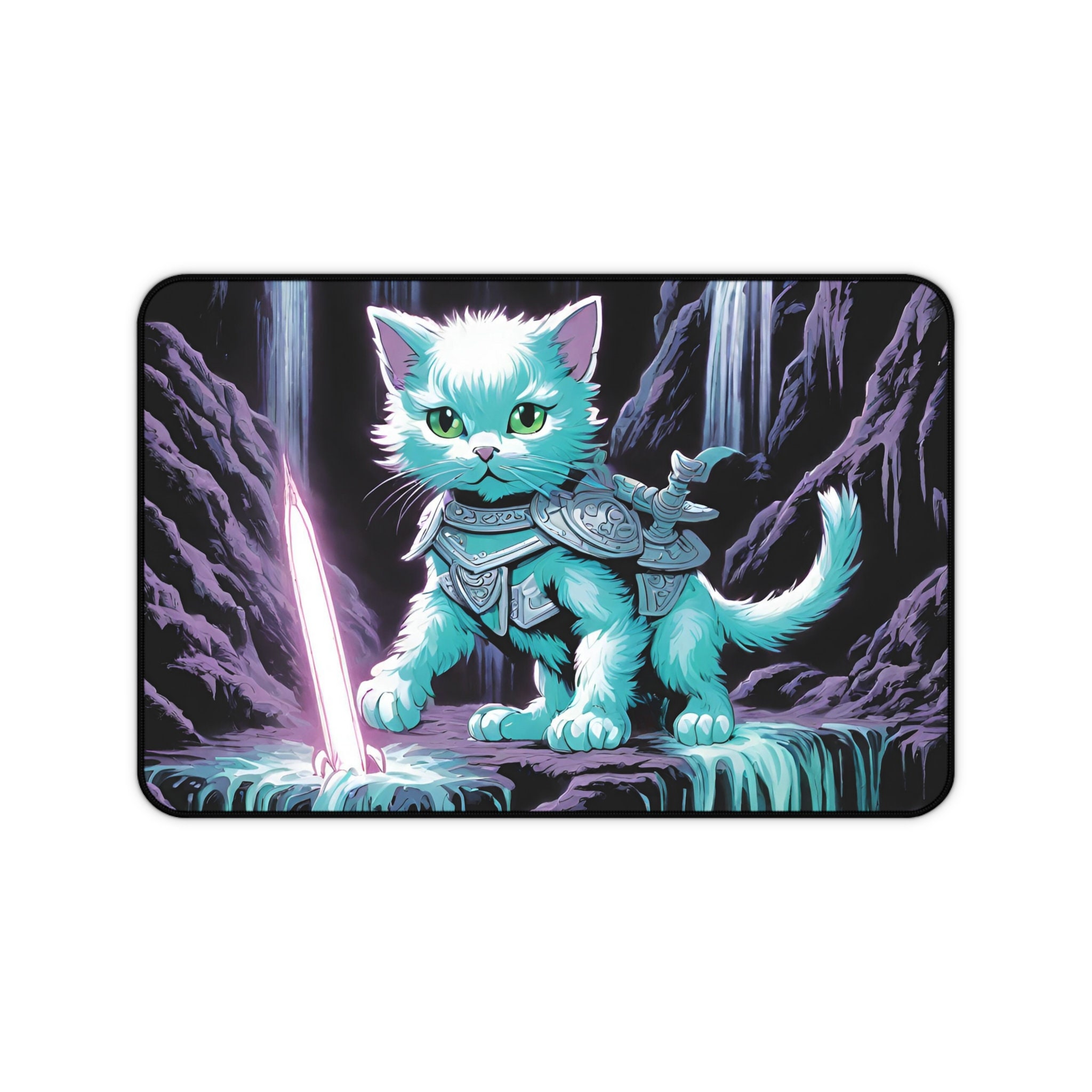 Warrior Cat Waterfall Cave Explorer Desk Mat Kitten Fighter - Etsy