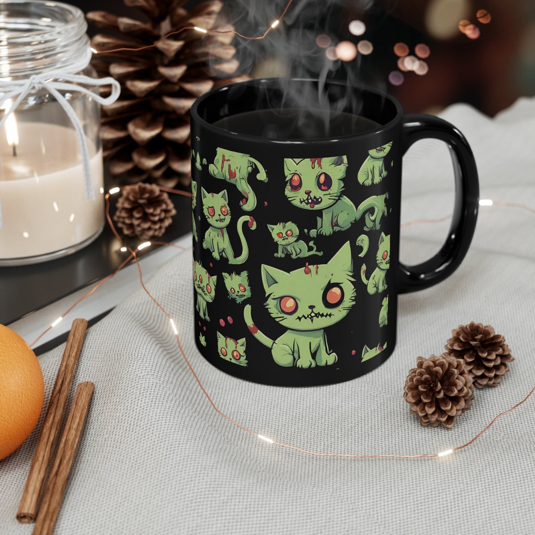 Zombie Cat Coffee Mug Gift, Cute Walking Dead Undead Kittens Tea or ...