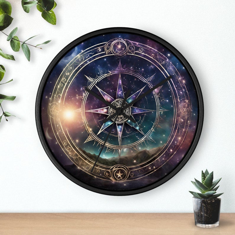 Solstice Star Wall Clock | Aurora Borealis Galaxy Astronomy Wall ...