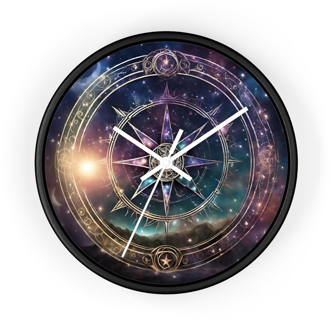 Solstice Star Wall Clock Aurora Borealis Galaxy Astronomy Wall Hanging ...