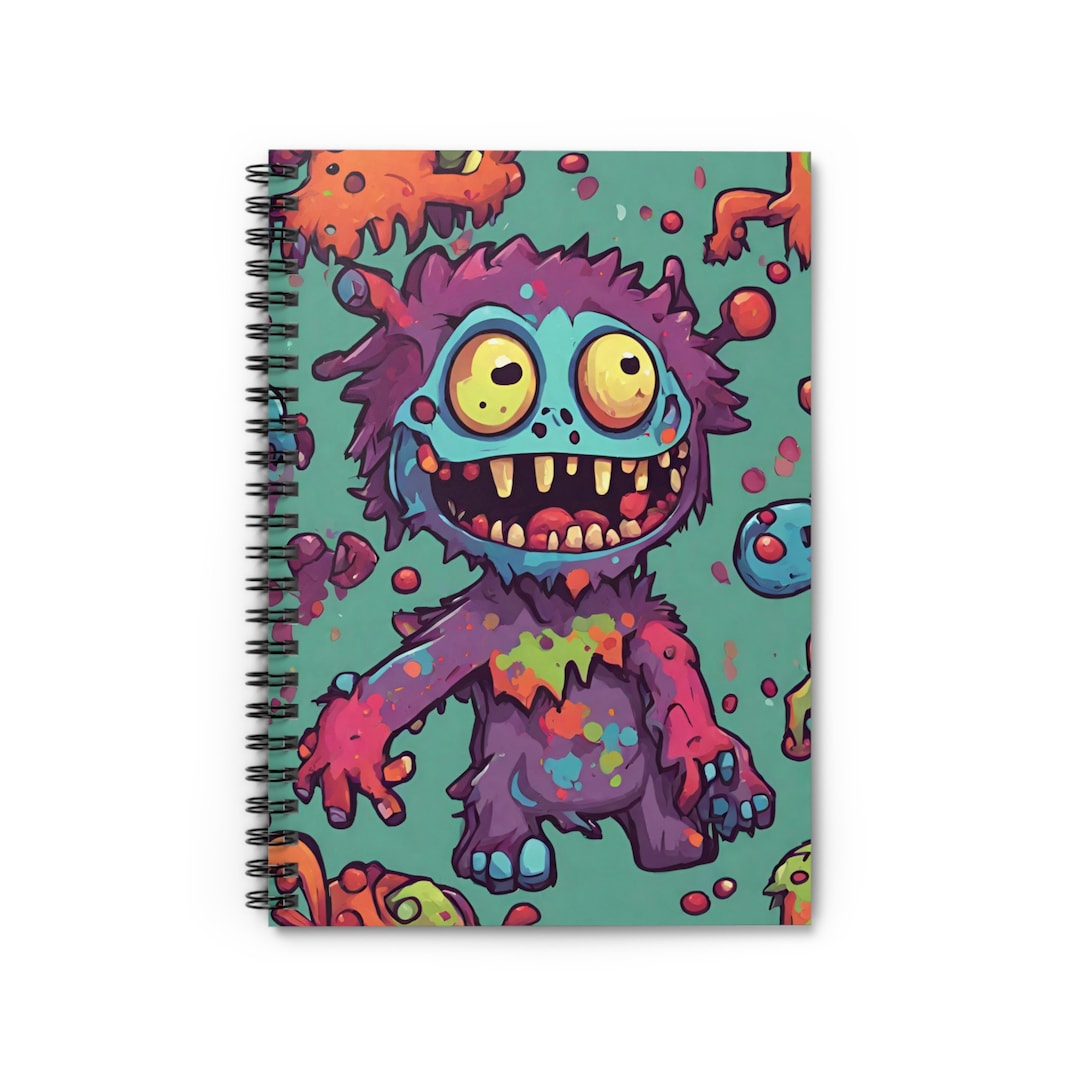 Kids Monster Fun Spiral Notebook | Gross Out Furry Ooze Filled Colorful ...