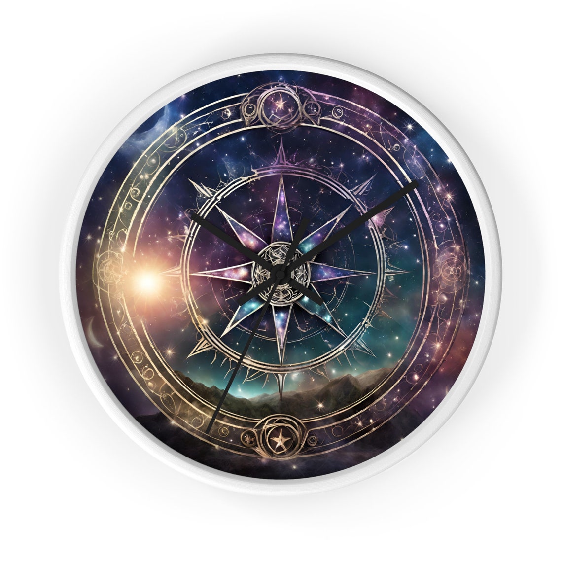 Solstice Star Wall Clock | Aurora Borealis Galaxy Astronomy Wall ...