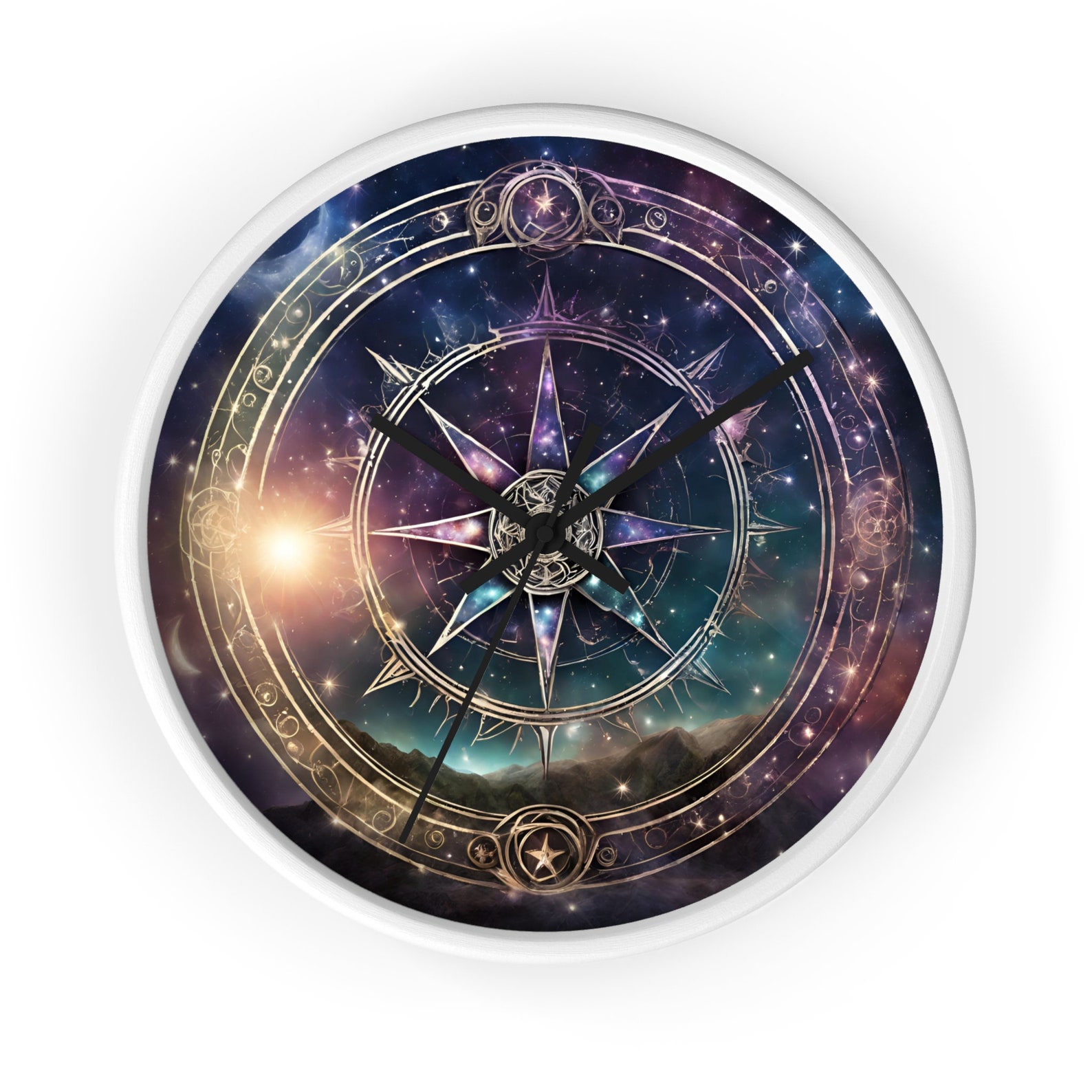 Solstice Star Wall Clock | Aurora Borealis Galaxy Astronomy Wall ...