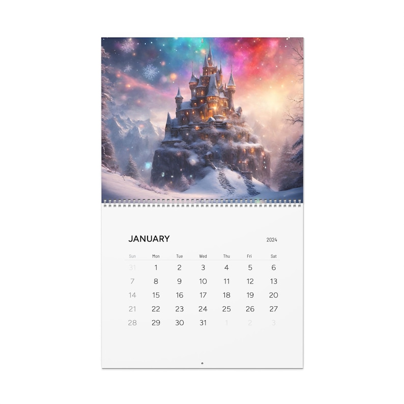 Wall Decor, 2024 Calendar, Fantasy Gift, Mystical, Monthly Calendar ...