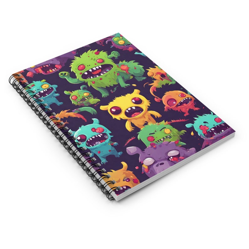 Kids Zombie Monster Fun Spiral Notebook | Gross Out Furry Creatures ...