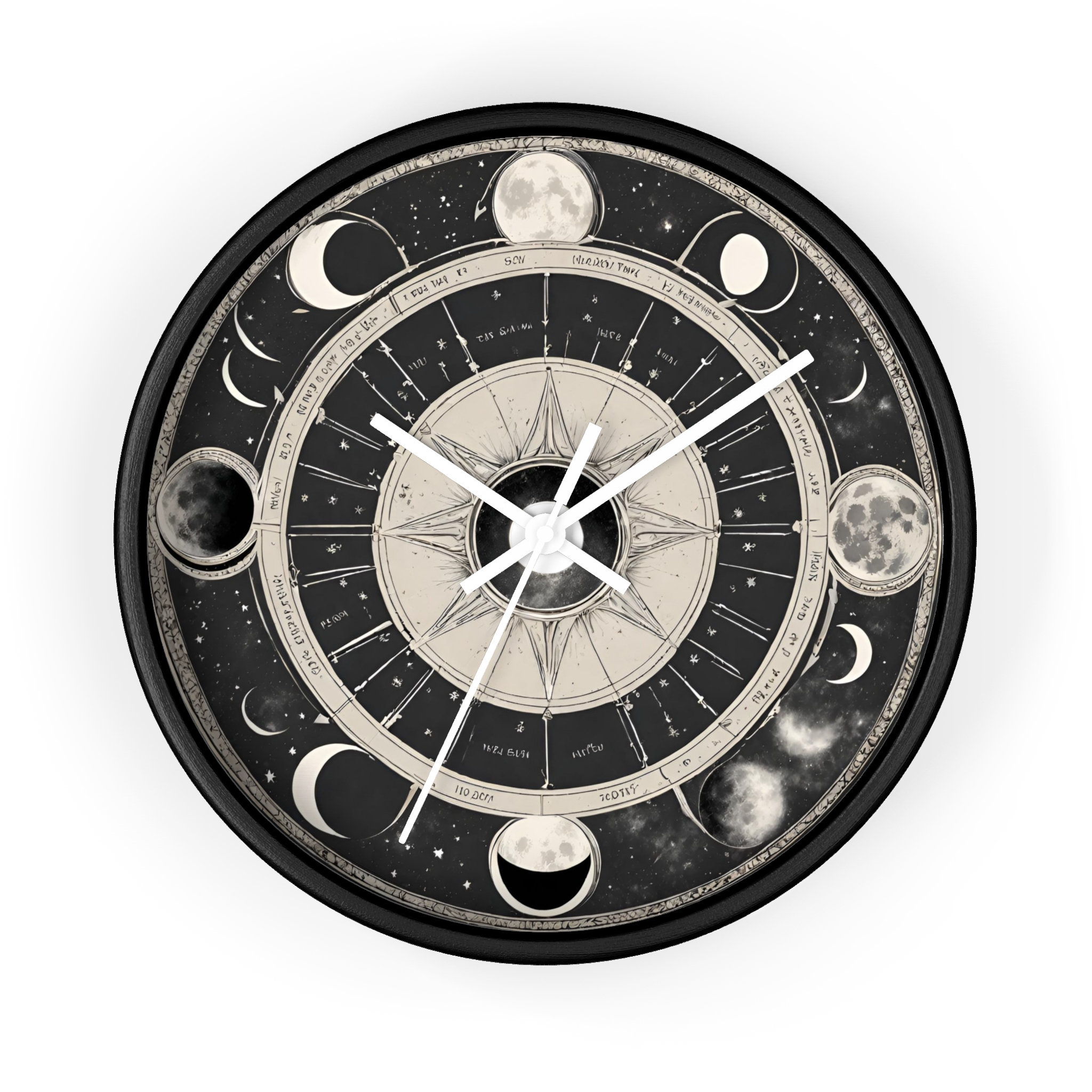 Moon Phases Wall Art Clock Lunar Cycle Astronomy Wall Hanging Home ...