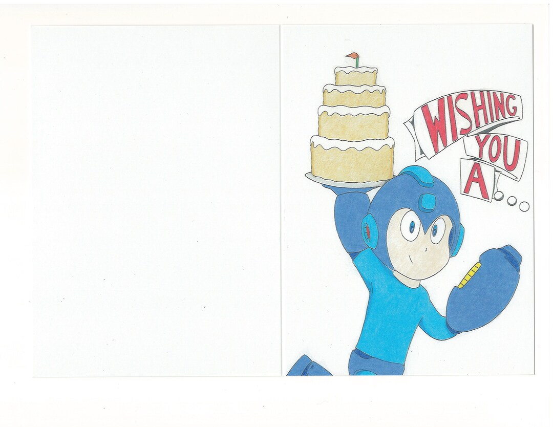 MEGA MAN Birthday Card - Etsy
