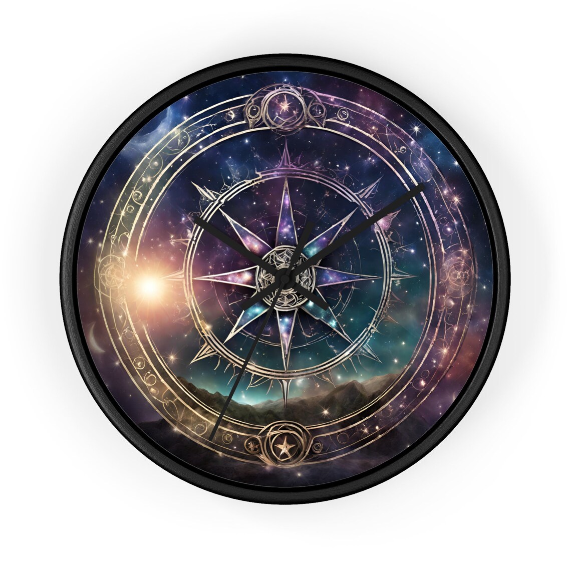 Solstice Star Wall Clock | Aurora Borealis Galaxy Astronomy Wall ...