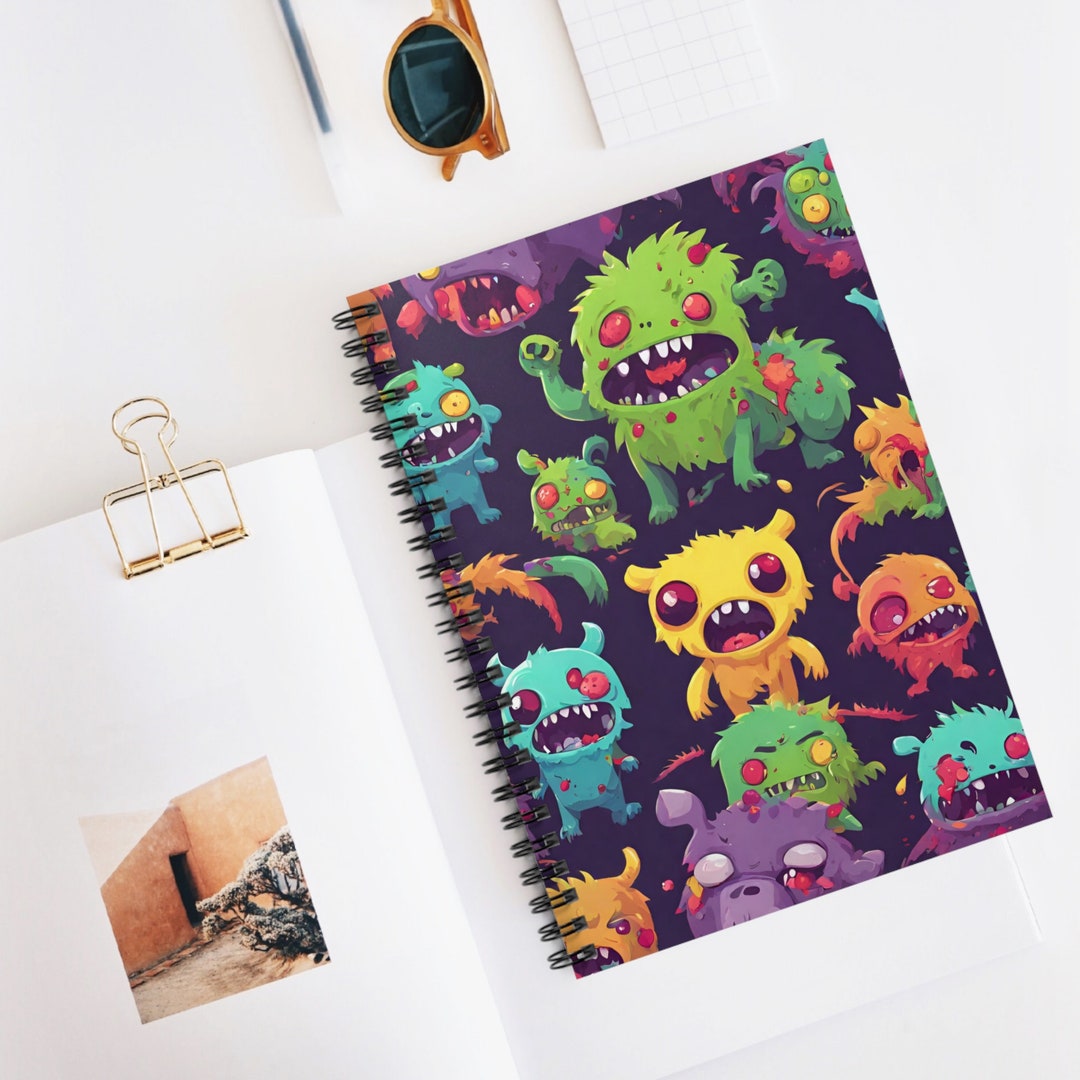 Kids Zombie Monster Fun Spiral Notebook | Gross Out Furry Creatures ...