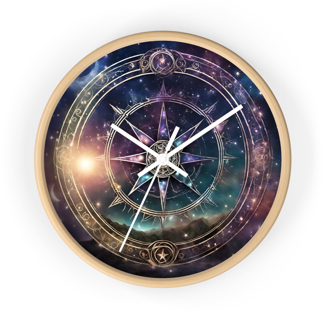 Solstice Star Wall Clock Aurora Borealis Galaxy Astronomy Wall Hanging ...