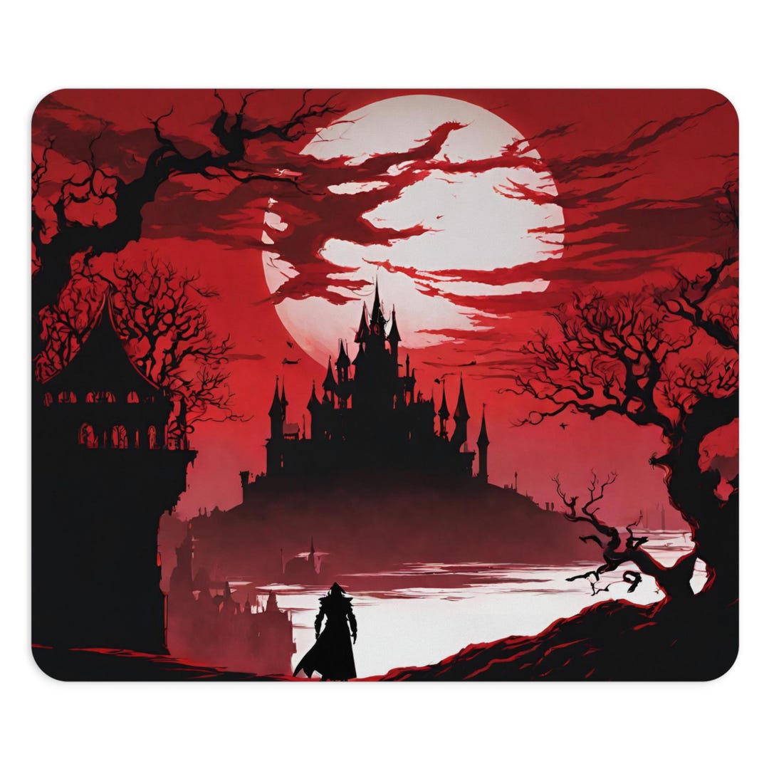 Castlevania Video Game Inspired Simon Belmont Dracula Castle Mouse Pad ...